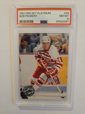 1991-92 Pro Set Platinum - Bob Probert #34 Detroit Red Wings **POP 1 ...