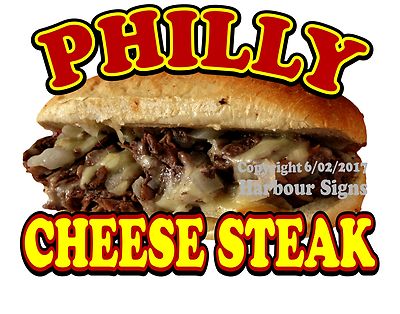 Philly Cheese Steak Decal 14" Sub Sandwich Concession Food Truck ...