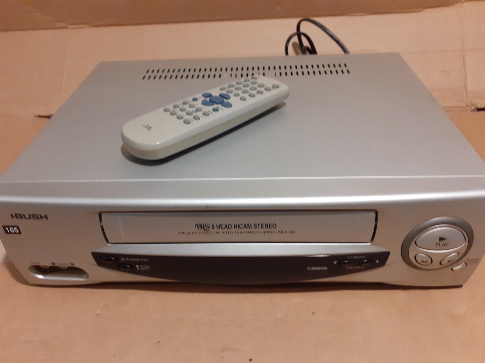 BUSH VCR936 NICAM 6 HEAD VCR VHS Video PLAYER CASSETTE REMOTE SERVICED ...