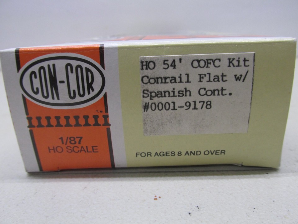 CON COR ~ CONRAIL 54' TOFC FLAT CAR W/ UNION PACIFIC TRAILER~HO SCALE ...