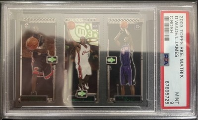 2003 Topps Rookie Matrix Dwayne Wade/LeBron James/Chris Bosh PSA 9 RC ...