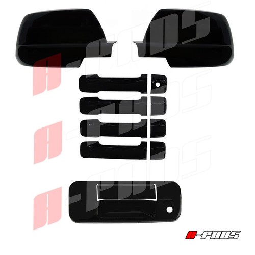Fit TOYOTA Tundra CrewMax 07 -10 11 12 13 Black Mirror+ handle+ Tail ...
