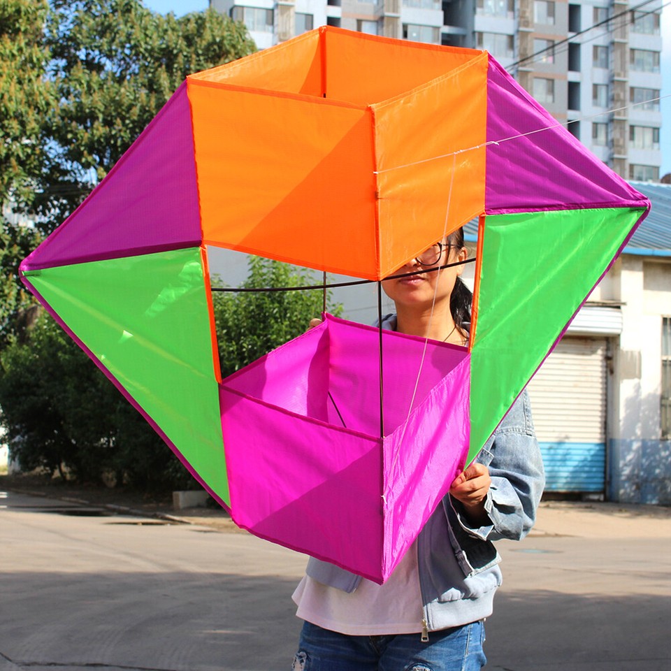 NEW 3D Stereo Baskets BOX kite stunt single line outdoor fun sports ...