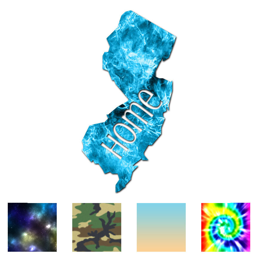 New Jersey Home State - Decal Sticker - Multiple Patterns & Sizes ...