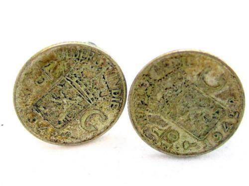 Vintage 1942 Nederl Indie 1/10 Coin Indonesia Sterling Silver Earrings ...