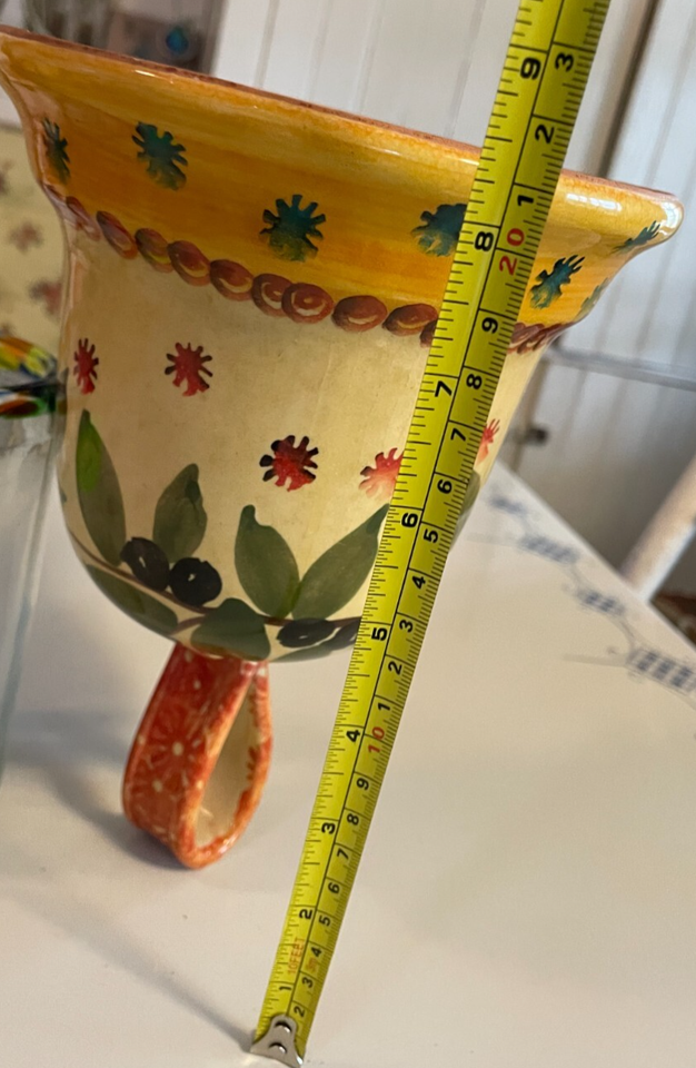 Vintage Ceramic hand crafted hand painted large Bell made in Italy 8.5 ...