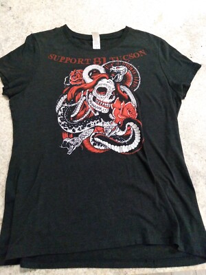 Womens Hells Angels Dago Black 81 supporter T shirt Tucson az Large | eBay