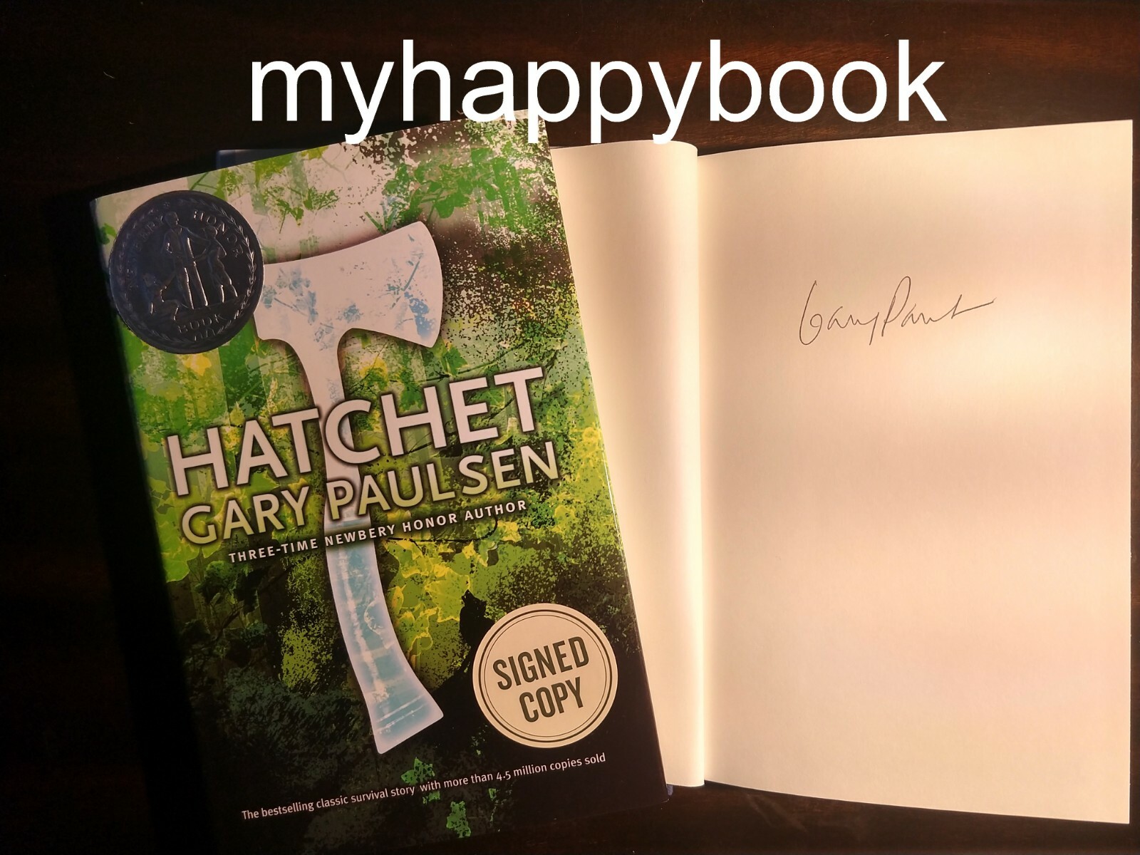 SIGNED Hatchet by Gary Paulsen, autographed, newbery award-winning, new ...