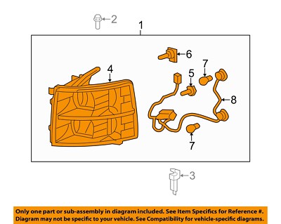GM OEM 07-14 Silverado 1500 Headlamp Components-Headlamp Assy 22853027 ...