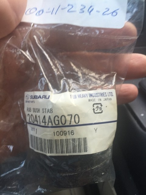 Genuine OEM Subaru Front Stabilizer Sway Bar Bushing 20414AG070 for ...