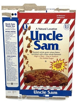 1991 Uncle Sam cereal box - Q7 Grams Of Fiber - Keeping Yourself Fit ...