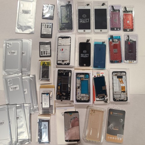 Mixed Lot Smartphone Replacement Parts – LCD Screens, Batteries ...