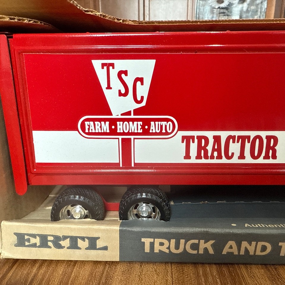 Vintage Ertl Tractor Farm Supply TSC Semi Truck Trailer In Original Box ...