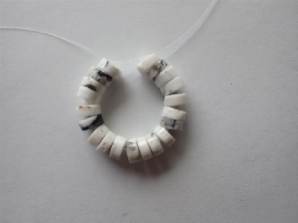 Rare White Buffalo (Tonopah) Disc Shaped Beads - 6x2.5-3mm - 20 Beads ...