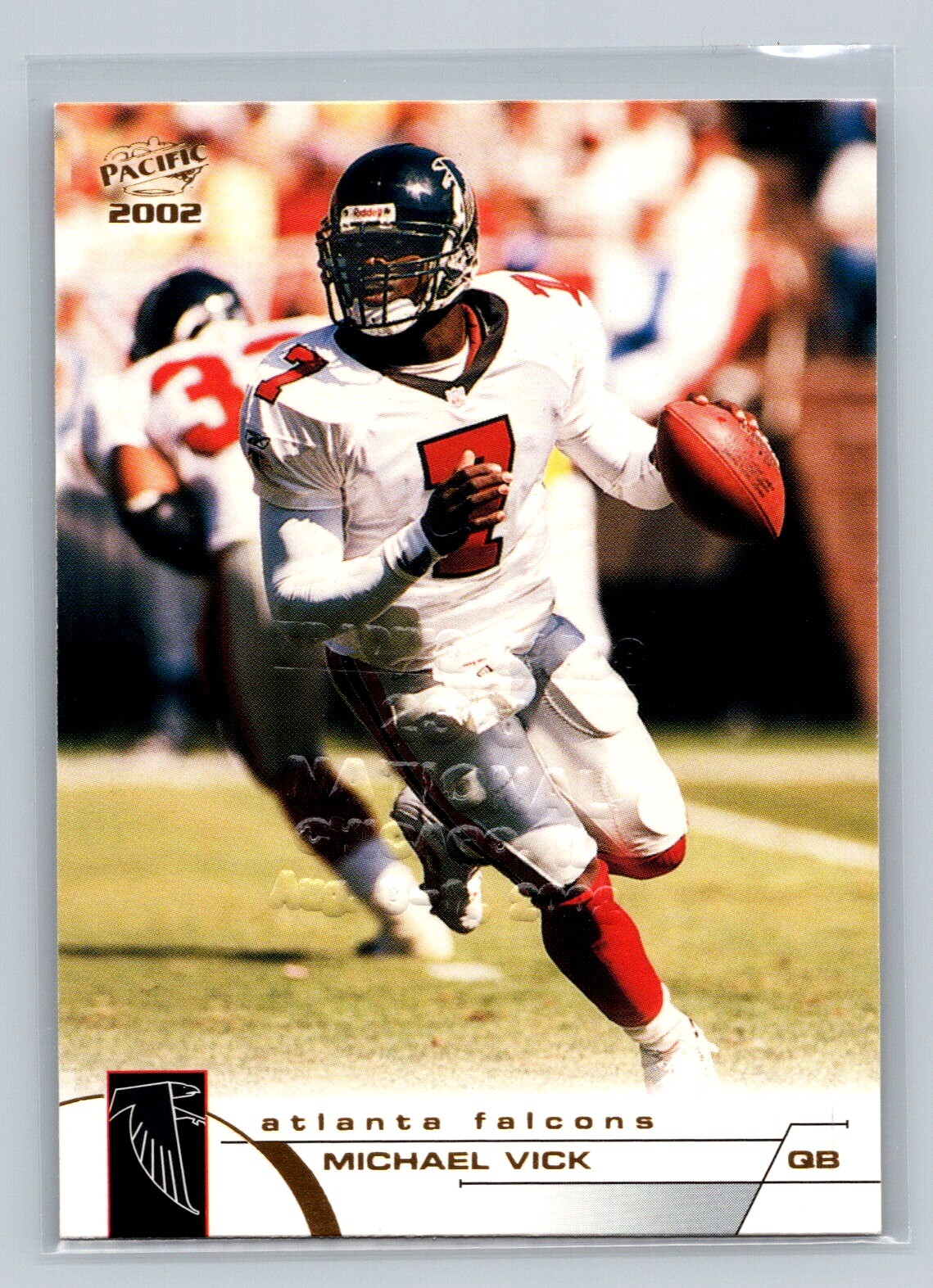 2002 Pacific #25 Michael Vick National 2002 Embossed NSCC Falcons SP 1 ...