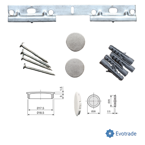 Adjustable Hooks Invisible fixings Furniture suspended DIN 68840 + wall ...