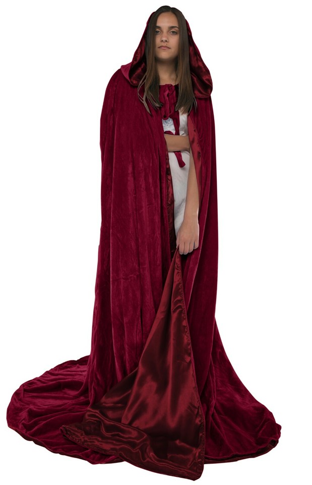 Hooded Velvet Cloak lined in Satin Luxury Cape Fashion Vampire Costume ...