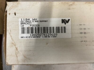 KV #1194 White Adj. Shelf & Rod Support Bracket | eBay