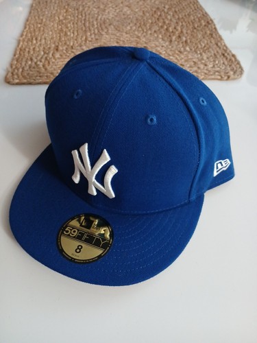 NEW Mens 59FIFTY New York Yankees New Era Fitted Sz 8 Blue NY Logo Hat ...