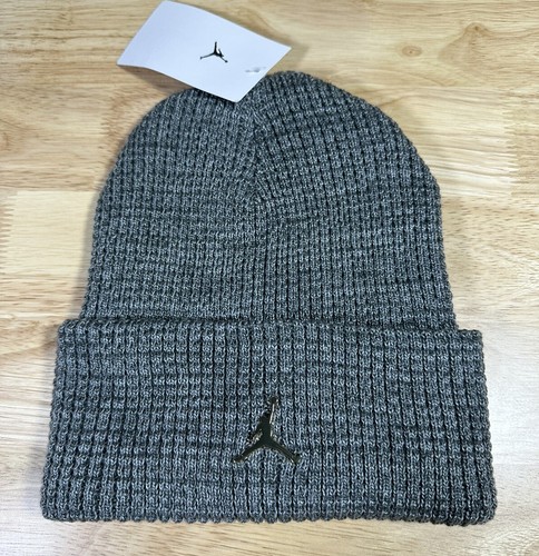 Air Jordan Beanie Mens Knit Utility Carbon Gray Gold Metal Jumpman ...