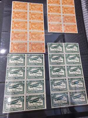 Germany Stamps DEUTSCHE FLUGPOST MNH Lot of Blocks (36 Stamps) | eBay