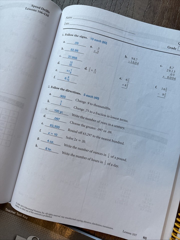 Abeka 5th Grade Set Of 6 Answer Keys-Arithmetic, Reading, Spelling ...