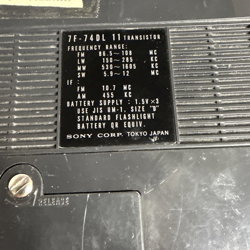 Sony 7F-74DL 11 Transistor 4 band Ultra Rare, Tested Works Great ...