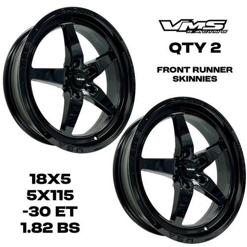 VMS RACING V-STAR DRAG RIMS WHEELS 18X5 SKINNIES FITS DODGE CHRYSLER ...