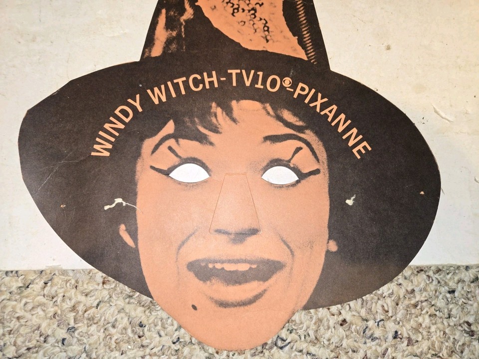 Vintage 1960's Halloween Windy Witch TV 10 Pixanne Mask,Philadelphia ...