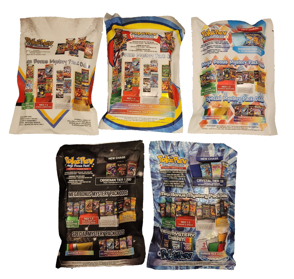 PokéRev Mega Bonus Mystery Pack Lot version 4.0-8.0 Sealed Pokémon TCG ...