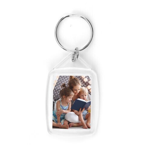 35X25MM CLEAR ACRYLIC STRONG BLANK PLASTIC KEYRINGS PASSPORT PHOTO SIZE ...