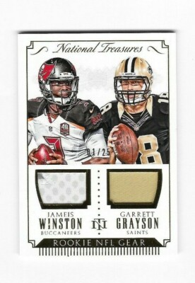 2015 National Treasures Jameis Winston NFL gear Dual Grayson 01/25 ...