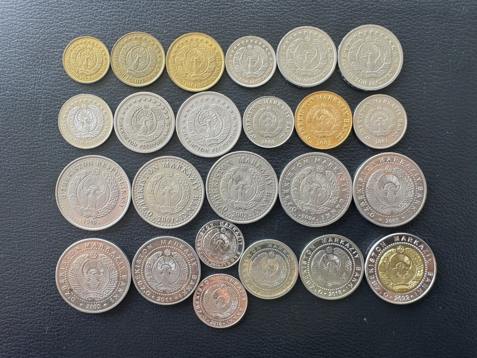 Uzbekistan Complete 24 Circulation Coins Set 1994-2022 VF-UNC (rare ...