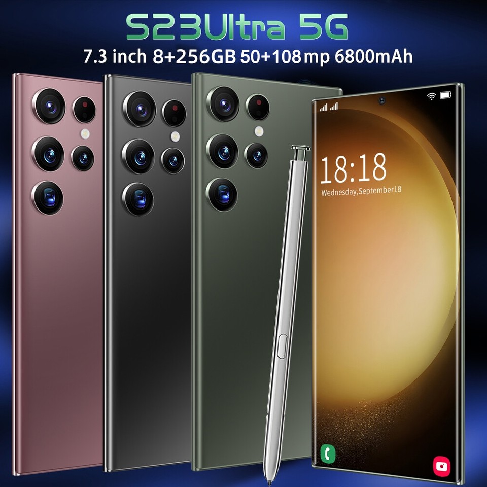 Unlocked S23 Ultra 5G Smartphone 7.3" 8GB+256GB Android 13 Mobile ...