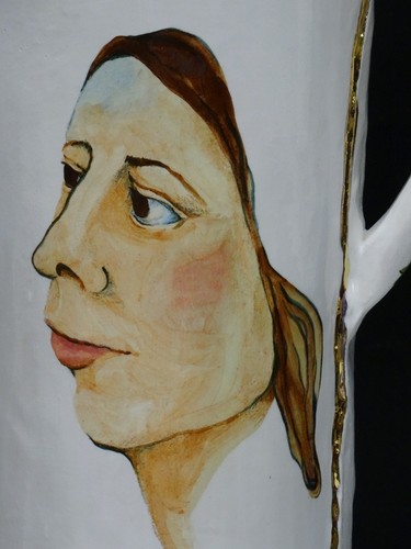 RARE MARY LOU HIGGINS (1926–2012) SCULPTURED FIGURAL PAINTED ART ...