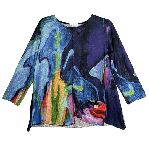 Jess & Jane Colorful Lagenlook Tunic Women's Medium Layla Patch Pocket ...