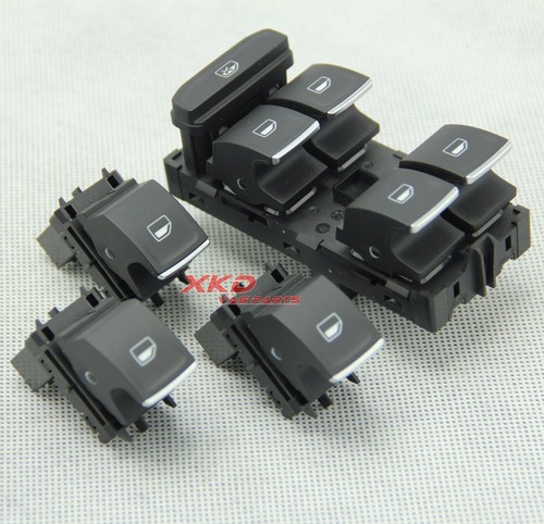 Chrome Glass Lifter Window Regulator Switch Kit For VW Golf MK7 2015 ...