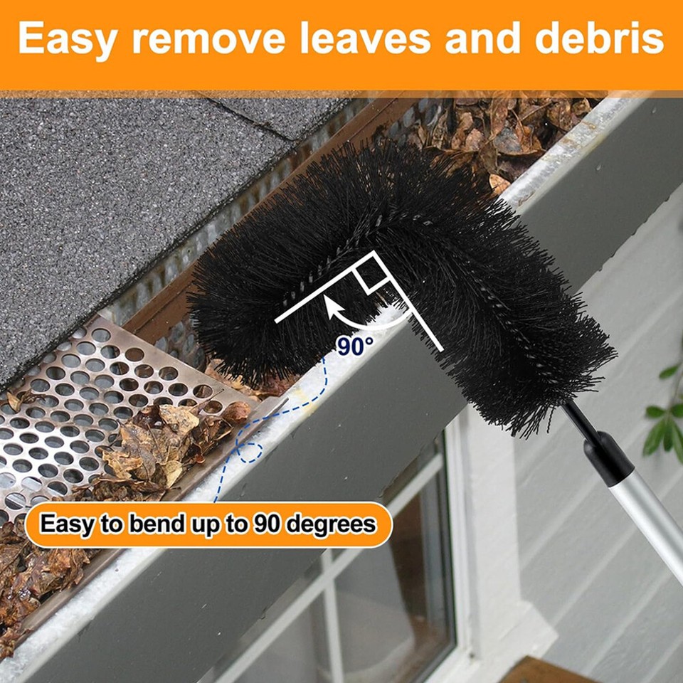 1Set Gutter Cleaning Brush Roofing Tools with Pole Gutter Cleaner Kit ...