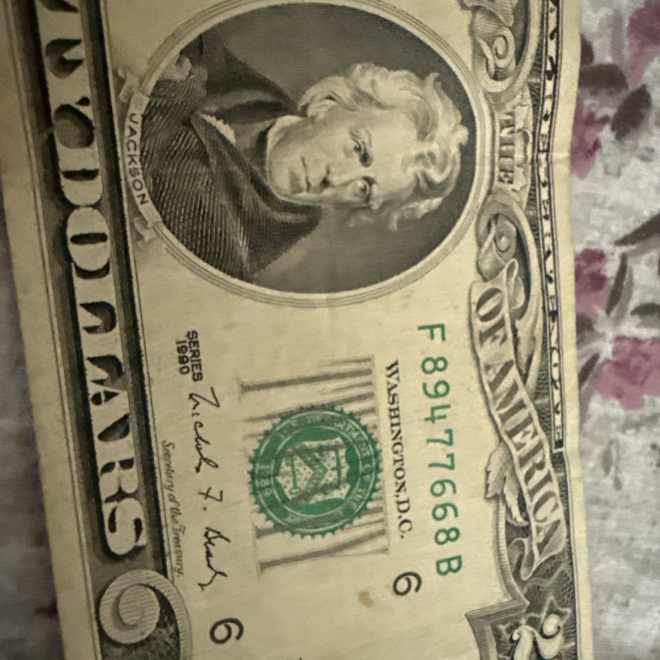1990 $20 Federal Reserve Note - Offset Reverse Printing Error | eBay