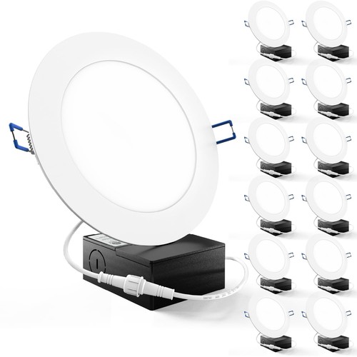 Sunco 12 Pack Recessed Lighting 6 Inch LED, Canless Ceiling Lights Slim ...