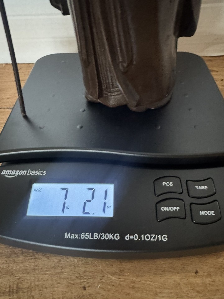 Vintage Heavy Cast Iron Japanese Style Su Wu Figure Statue Dark Brown ...