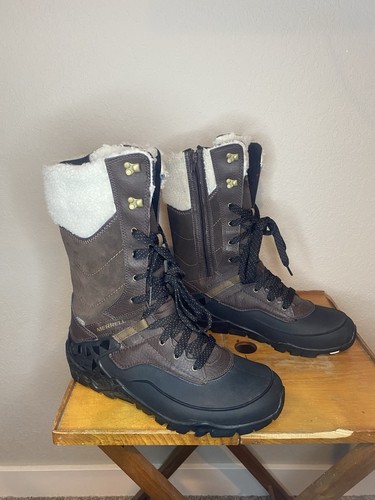 Merrell Aurora 2 High Top Water Proof Hiking Boots With Vibram Arctic ...