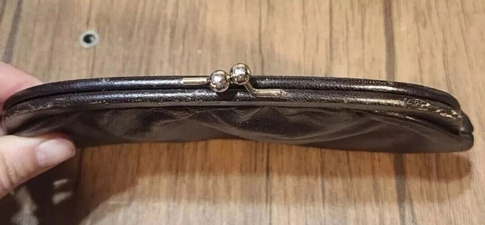 Vintage Blue Coin Purse Kiss Lock Wallet Change Purse w/ Bottom Zip ...