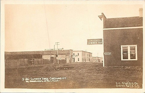RPPC Cresbard South Dakota Street Scene Imperial Lumber Yard Lumber Co ...
