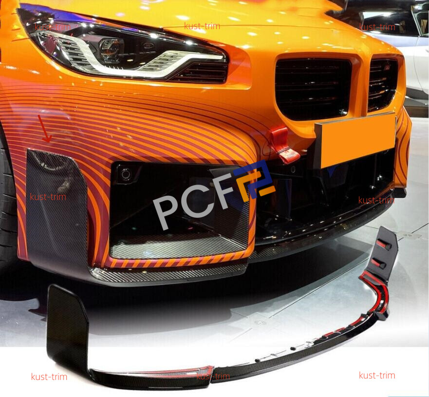For 22-24 BMW G87 M2 Coupe Dry carbon three section front lip Bumper ...