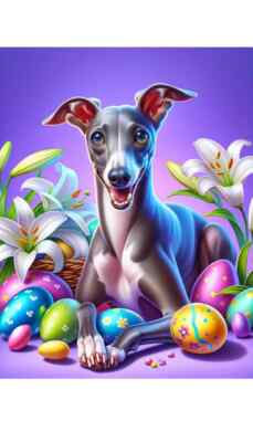 Italian Greyhound Blue/White Easter Holiday Flag | eBay