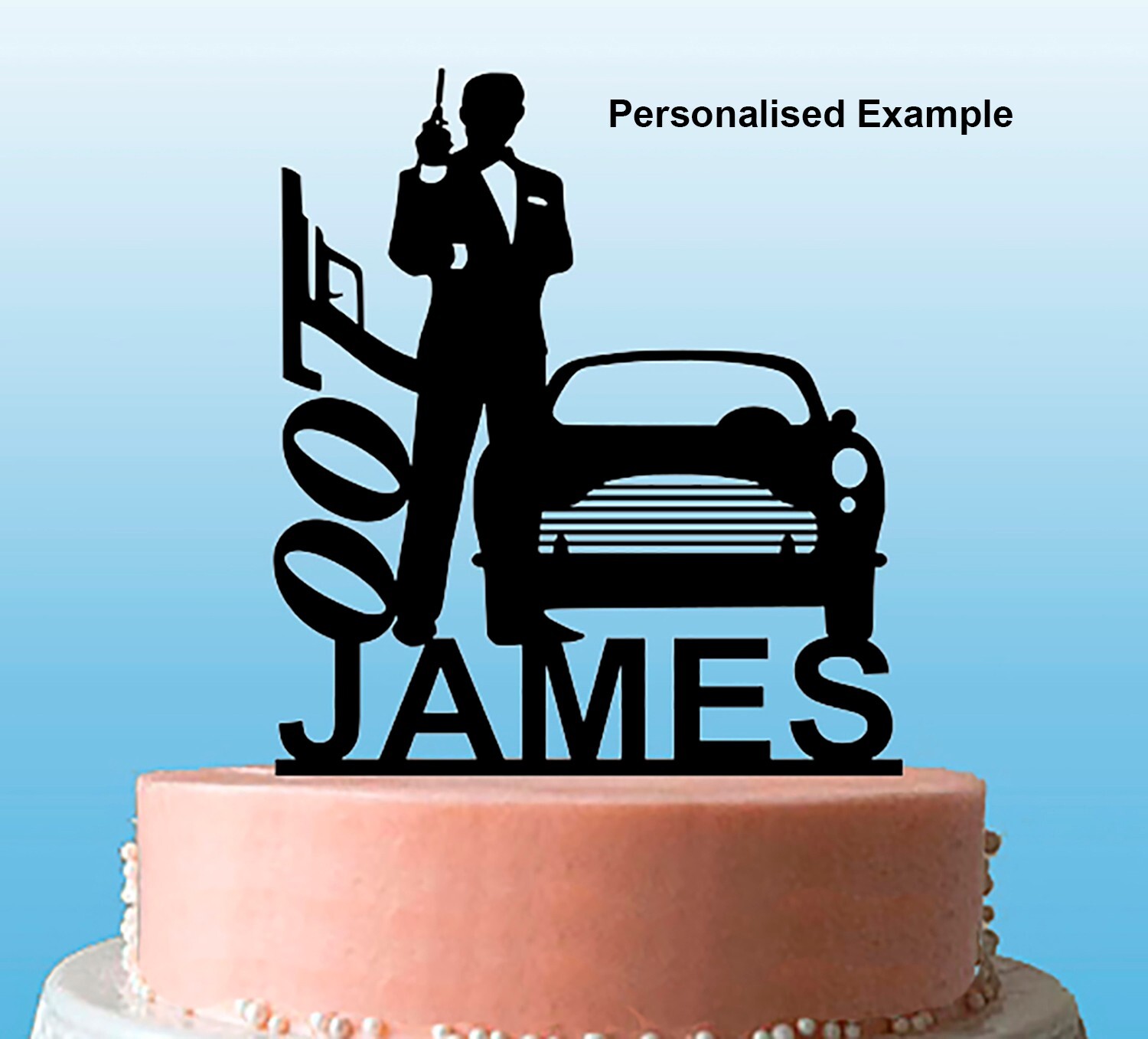 Personalised James Bond 007 Action Celebration Cake Topper - Acrylic | eBay