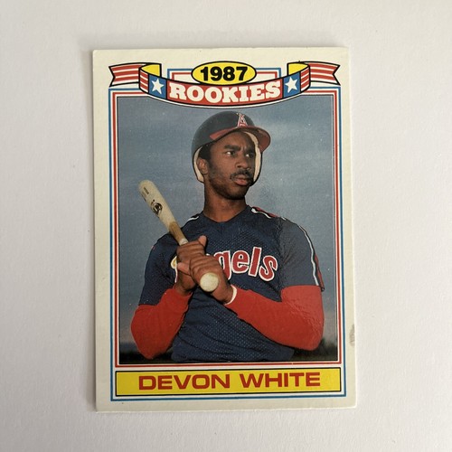 1988 Topps Rookies California Angels Baseball Card #5 Devon White MLB ...