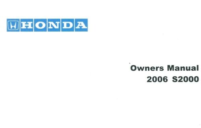 2006 Honda S2000 Owners Manual User Guide Reference Operator Book Fuses ...