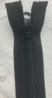 Open End Black Waterproof Zips with YKK Slider 20 22 28 30 32 Up to 108 ...